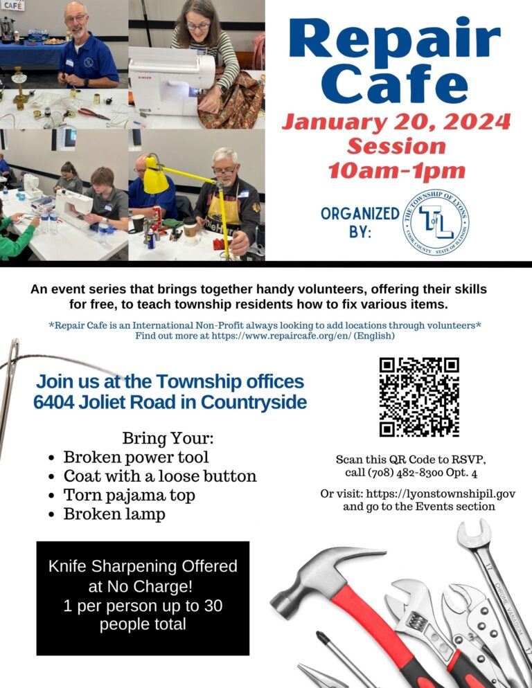 Repair Cafe Series 1/20/24 – Township of Lyons