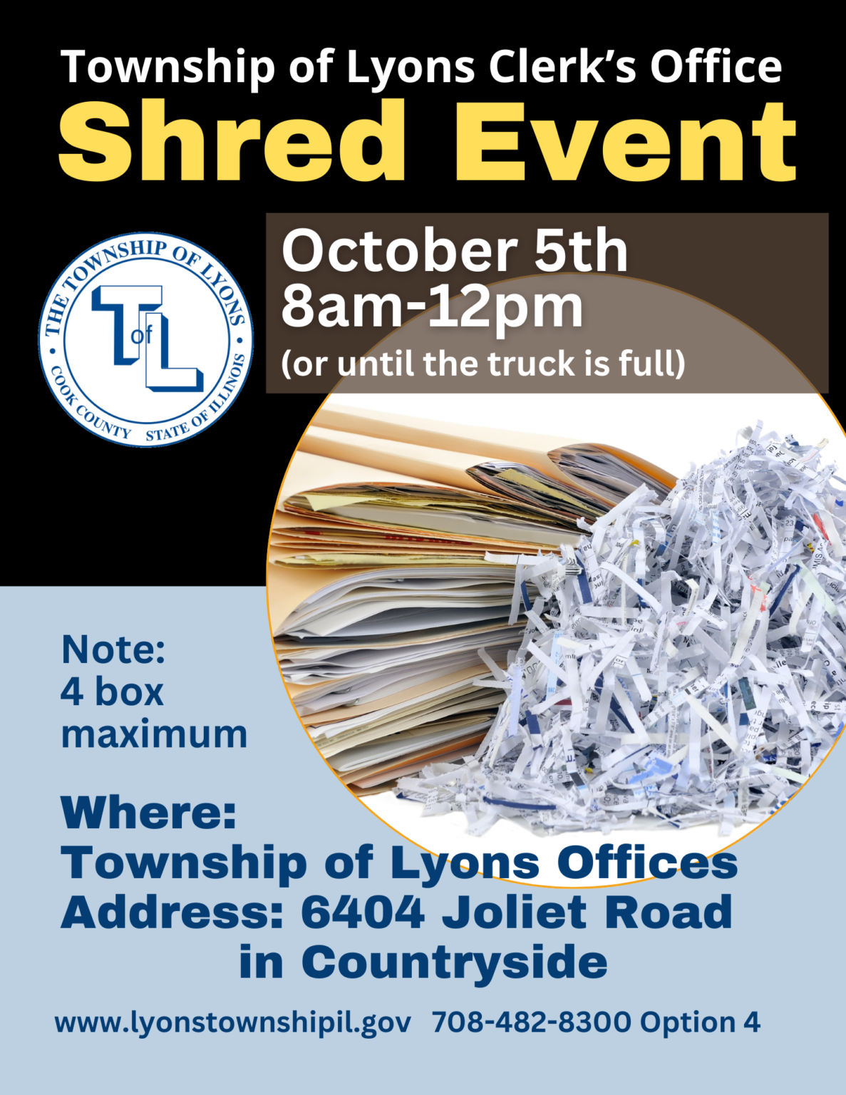Shred Event Oct 5, 2024 – Township of Lyons
